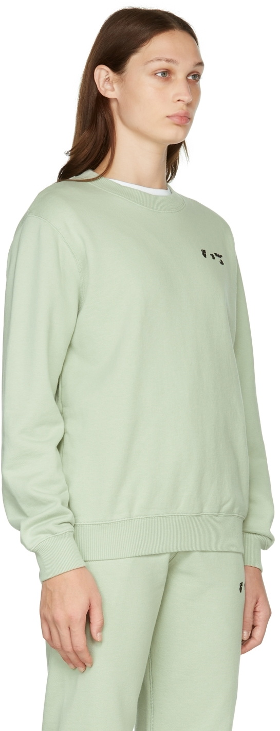 Off-White Green Logo Crewneck Sweater Off-White