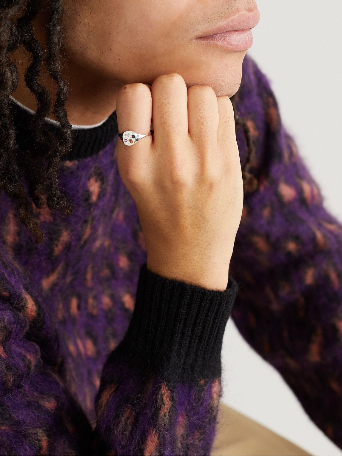 Seb Brown - Neapolitan Silver Multi-Stone Ring - Silver Seb Brown