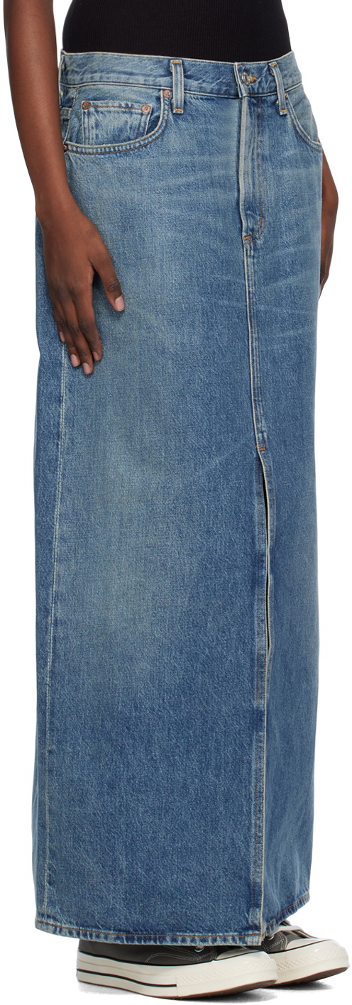 AGOLDE Blue Leif Denim Maxi Skirt AGOLDE