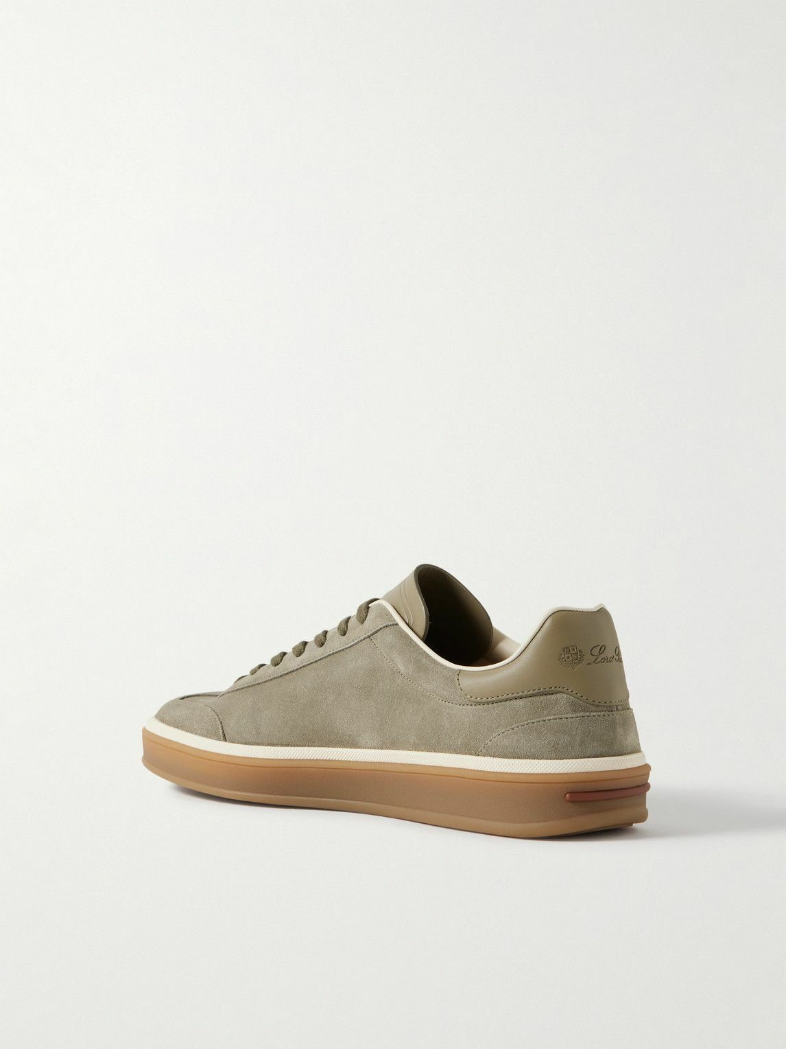 Loro Piana - Tennis Walk Leather-Trimmed Suede Sneakers - Green Loro Piana