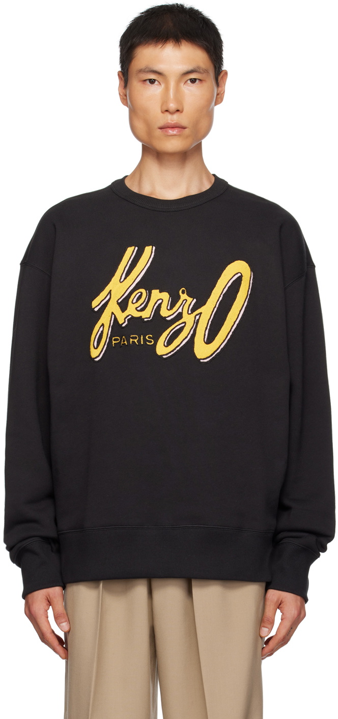 Kenzo Black Kenzo Paris Archive Oversize Logo Sweatshirt Kenzo