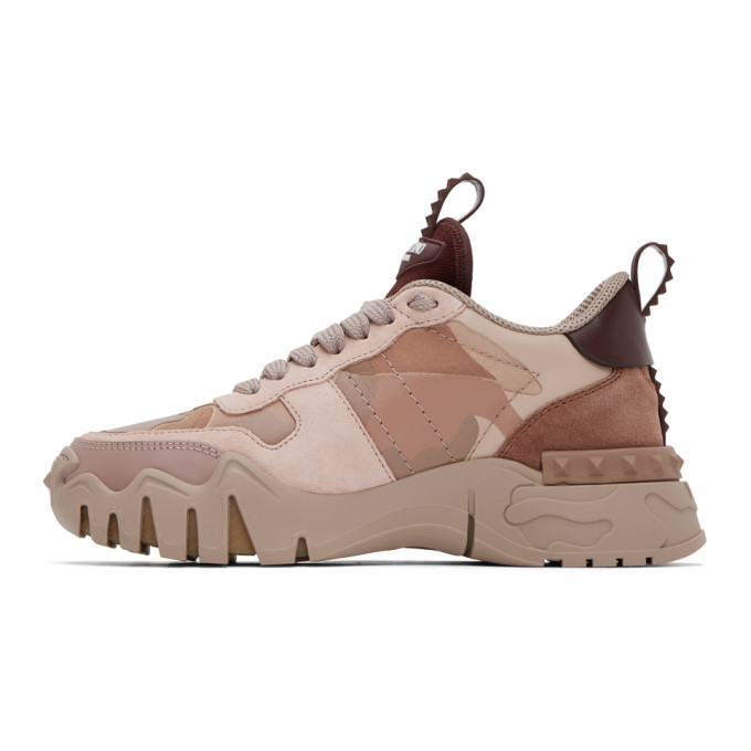 Valentino Pink Valentino Garavani Camouflage Rockrunner Sneakers ...