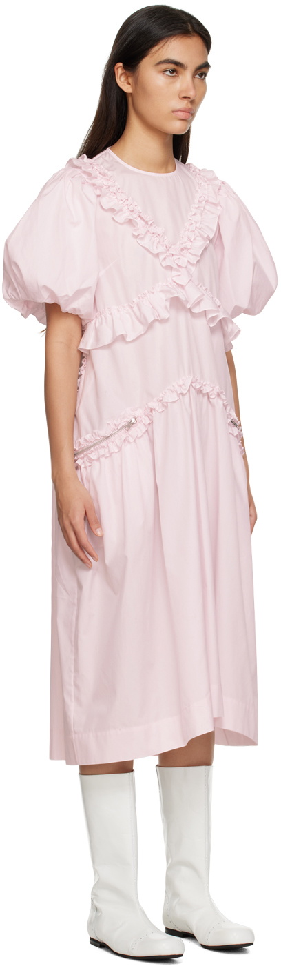 Simone Rocha Pink Ruffle Midi Dress Simone Rocha