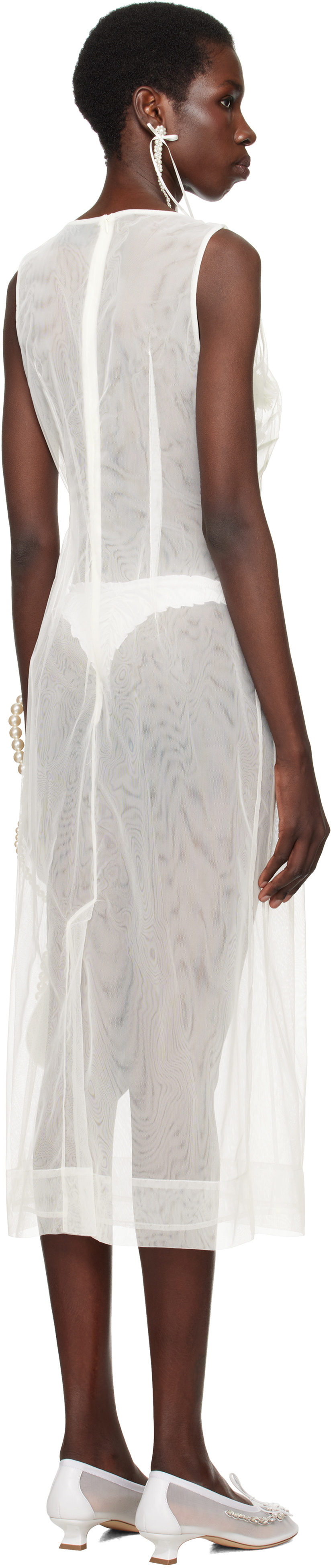 Simone Rocha SSENSE Exclusive Bridal Capsule Carnation Dart Midi Dress ...