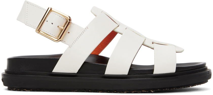 Marni White Gladiator Fussbett Sandals Marni