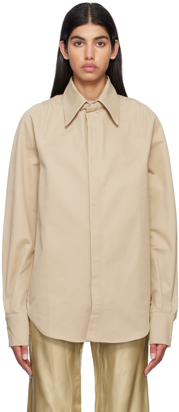 Bianca Saunders Beige Row Back Shirt Bianca Saunders