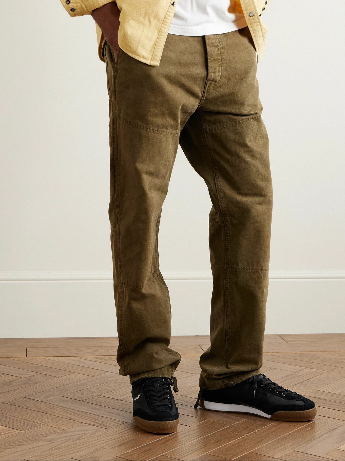 Polo Ralph Lauren - Hester Logo-Embroidered Leather and Suede-Trimmed ...