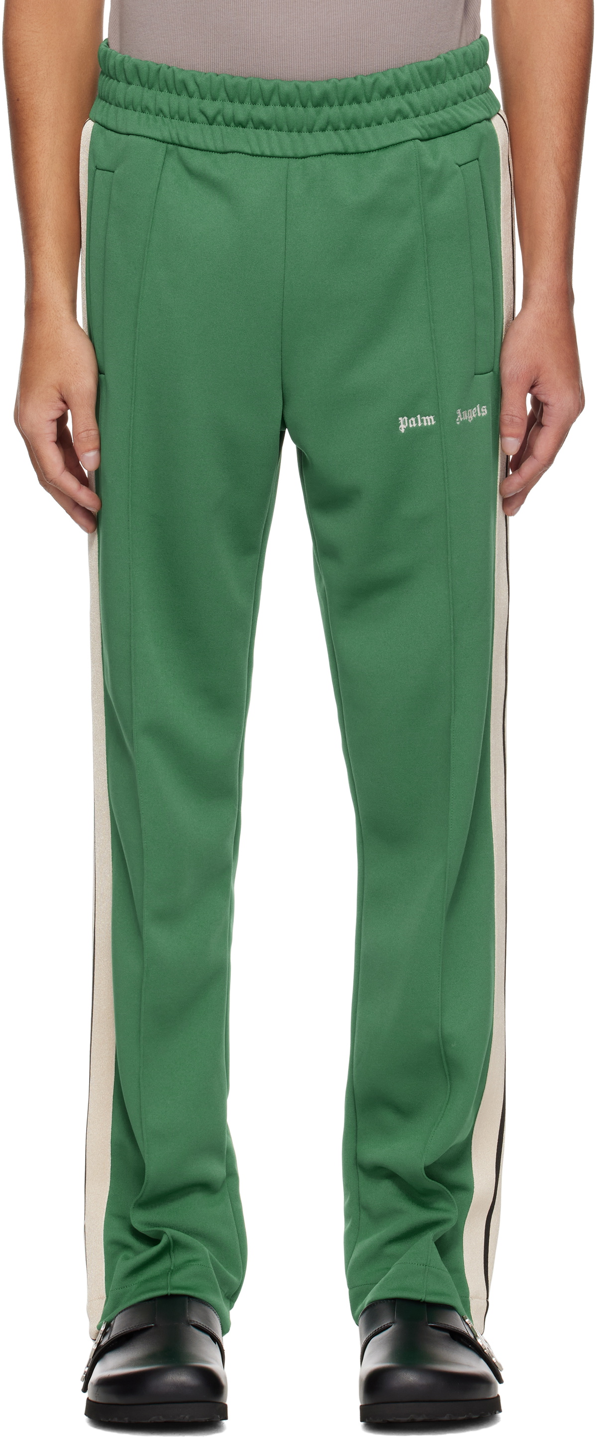Palm Angels Green Embroidered Logo Track Pants Palm Angels