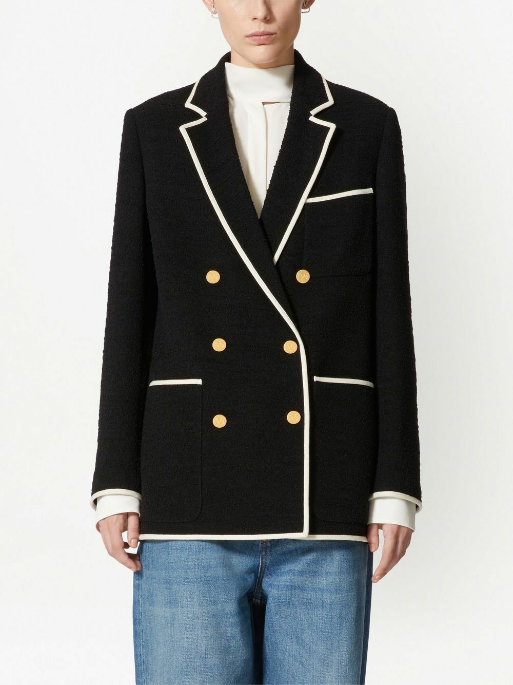 VALENTINO - Double-breasted Tweed Jacket Valentino