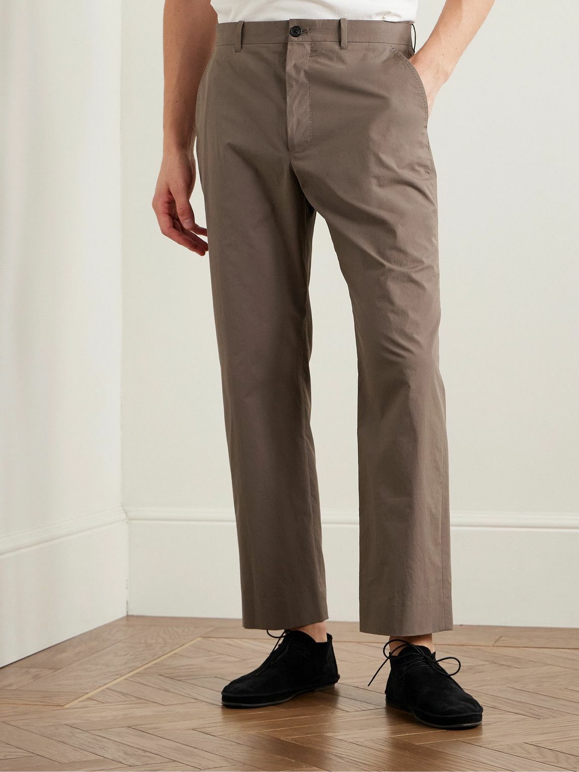 The Row - Lerio Straight-Leg Cotton-Poplin Trousers - Brown The Row