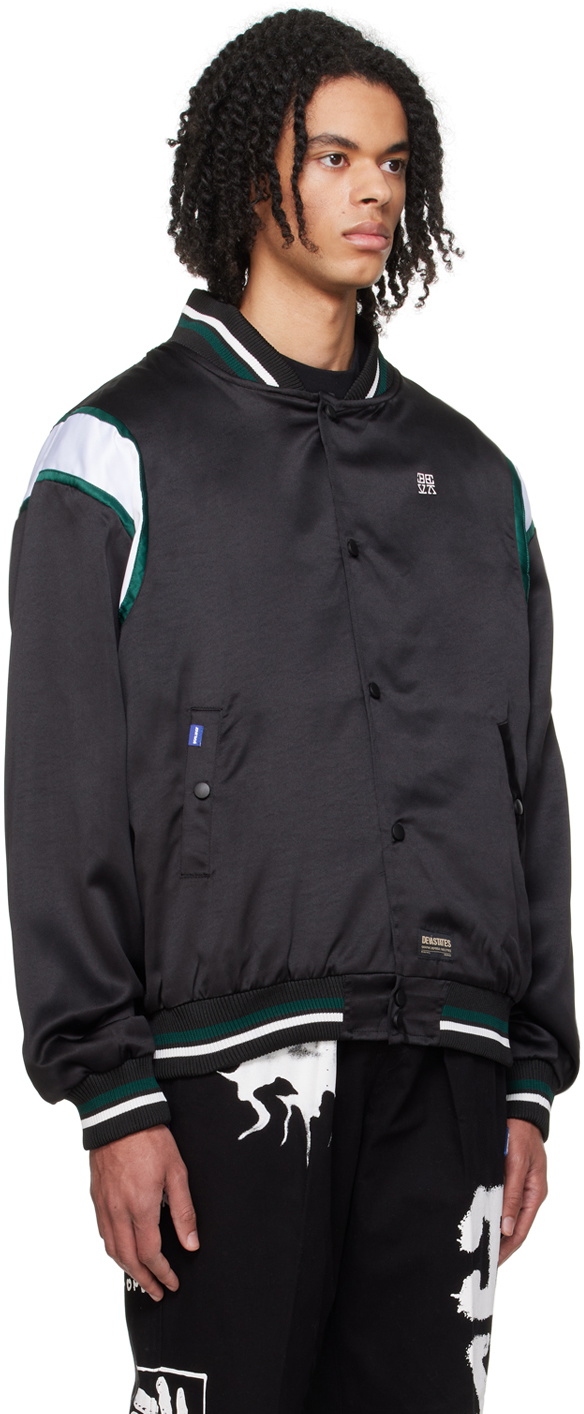 DEVÁ STATES Black Paneled Bomber Jacket DEVÁ STATES