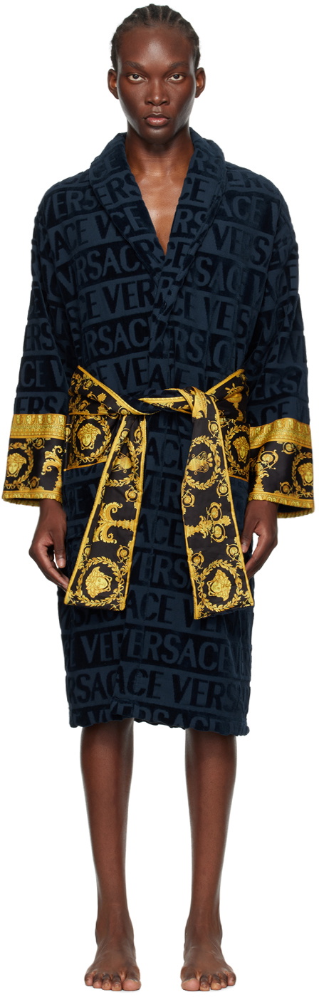Versace Underwear Navy 'I Heart Baroque' Robe Versace Underwear