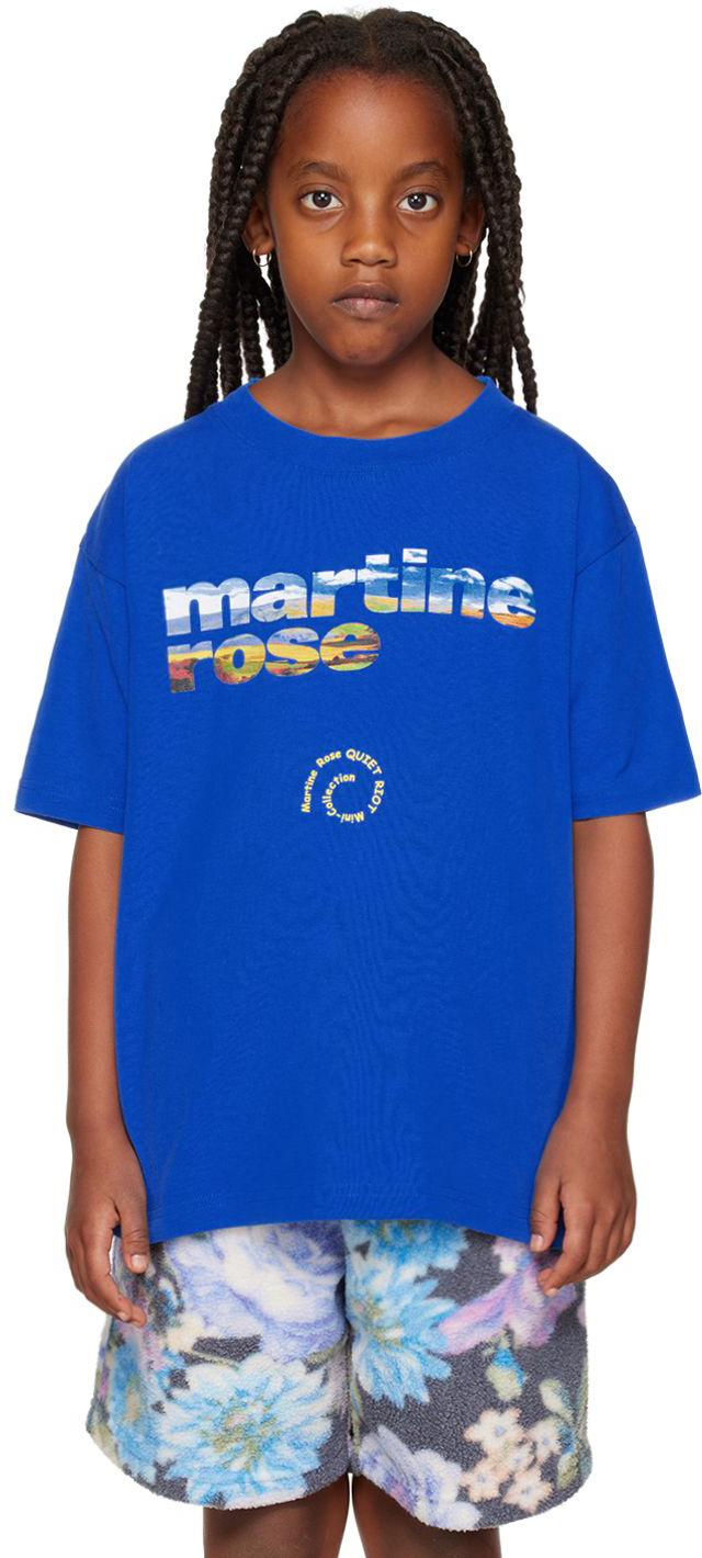 Martine Rose SSENSE Exclusive Kids Blue T-Shirt Martine Rose