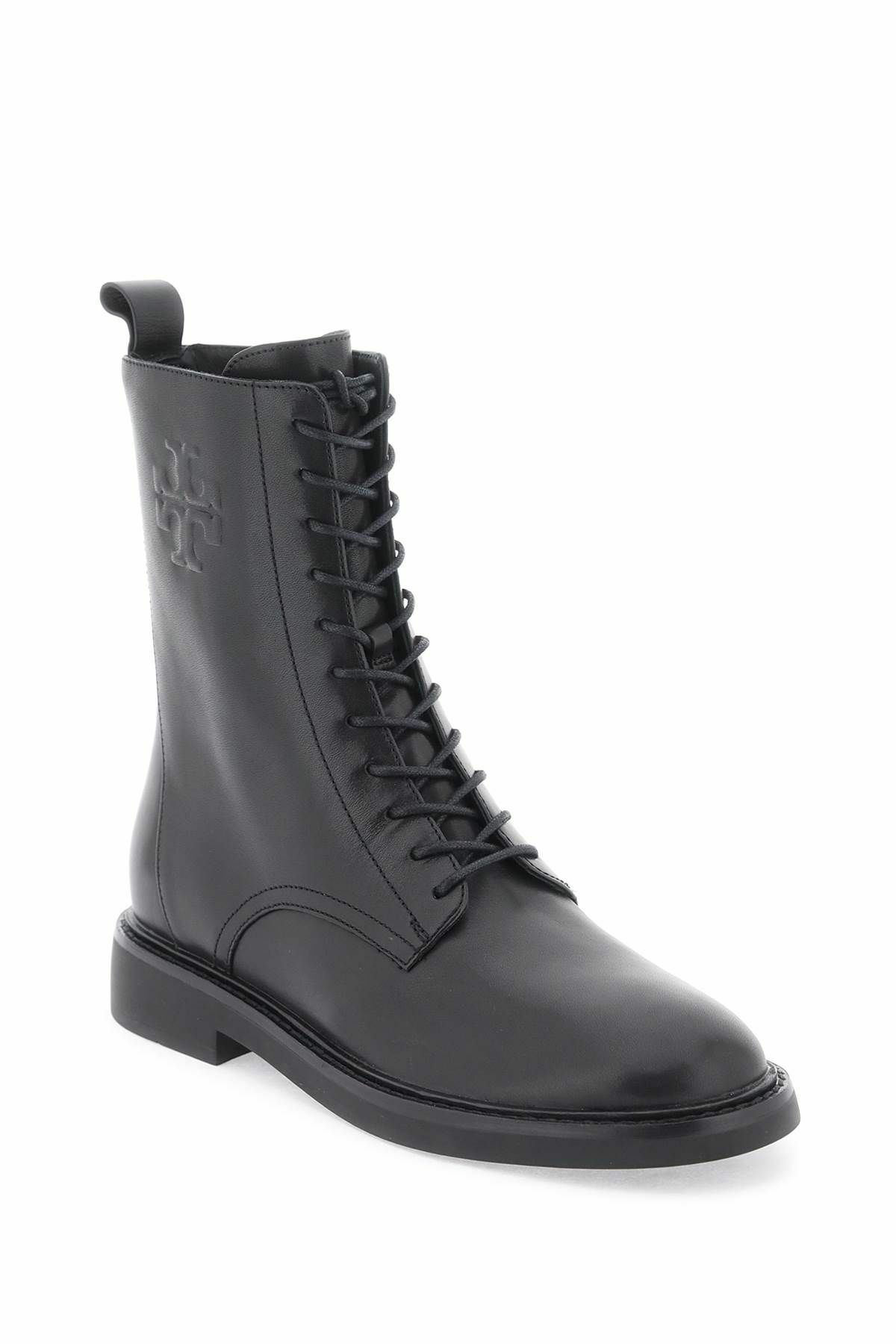 TORY BURCH double t combat boots Black Tory Burch