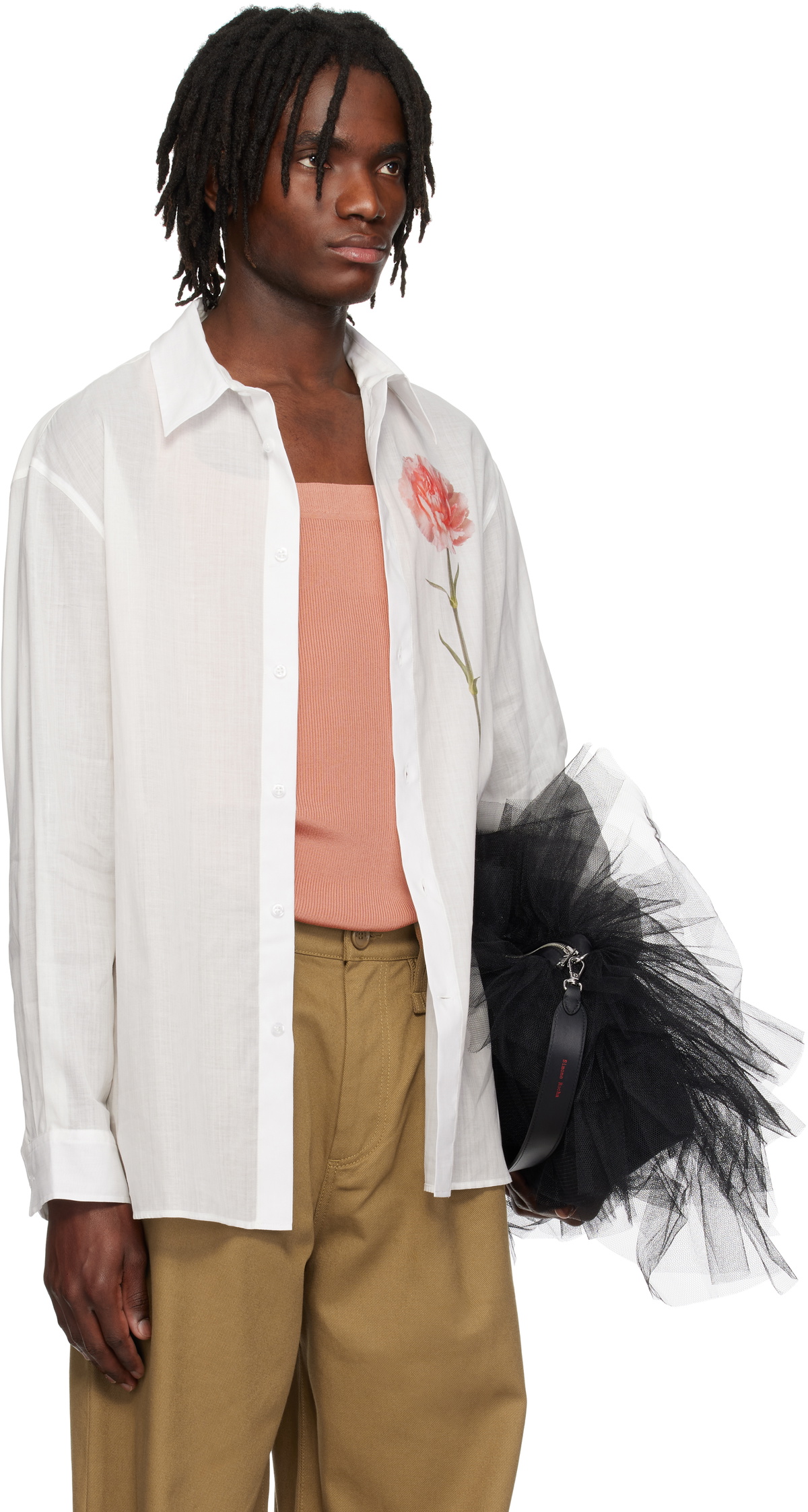 Simone Rocha White Carnation Easy Shirt Simone Rocha