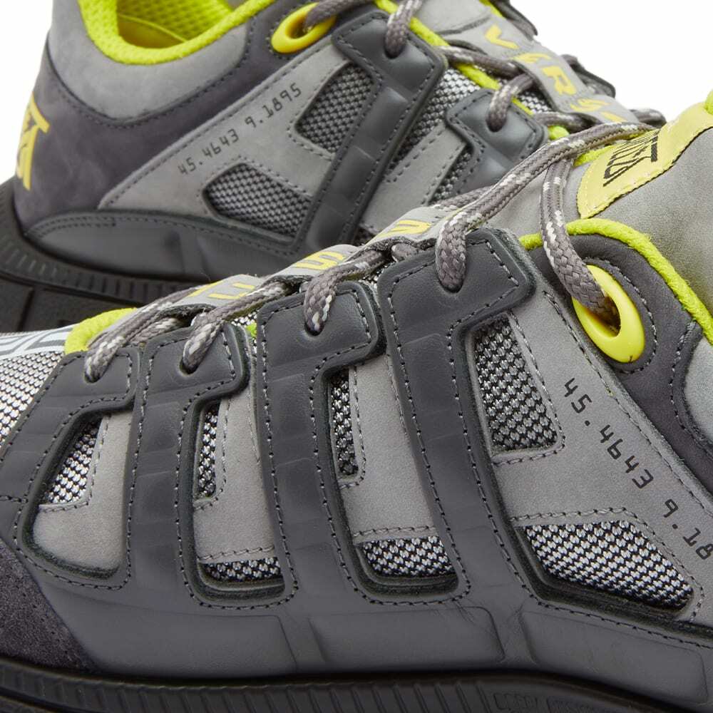 Versace Men's Trigreca Sneakers in Grey/Yellow Versace