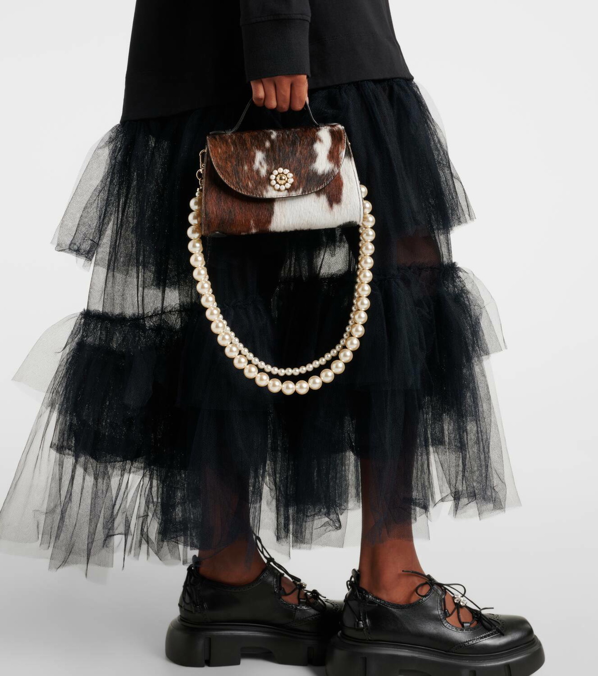 Simone Rocha Valentine calf hair shoulder bag Simone Rocha