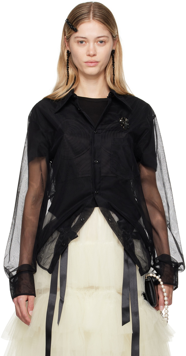 Simone Rocha Black Embellished Shirt Simone Rocha