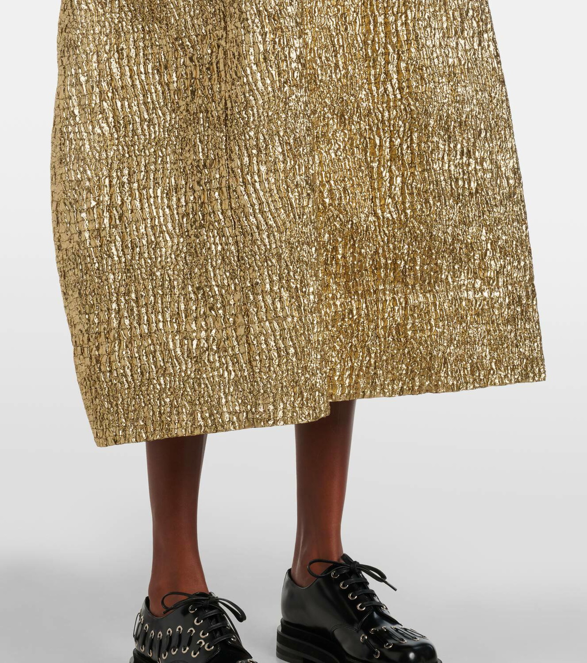 Simone Rocha Embellished metallic-effect cloqué midi dress Simone Rocha