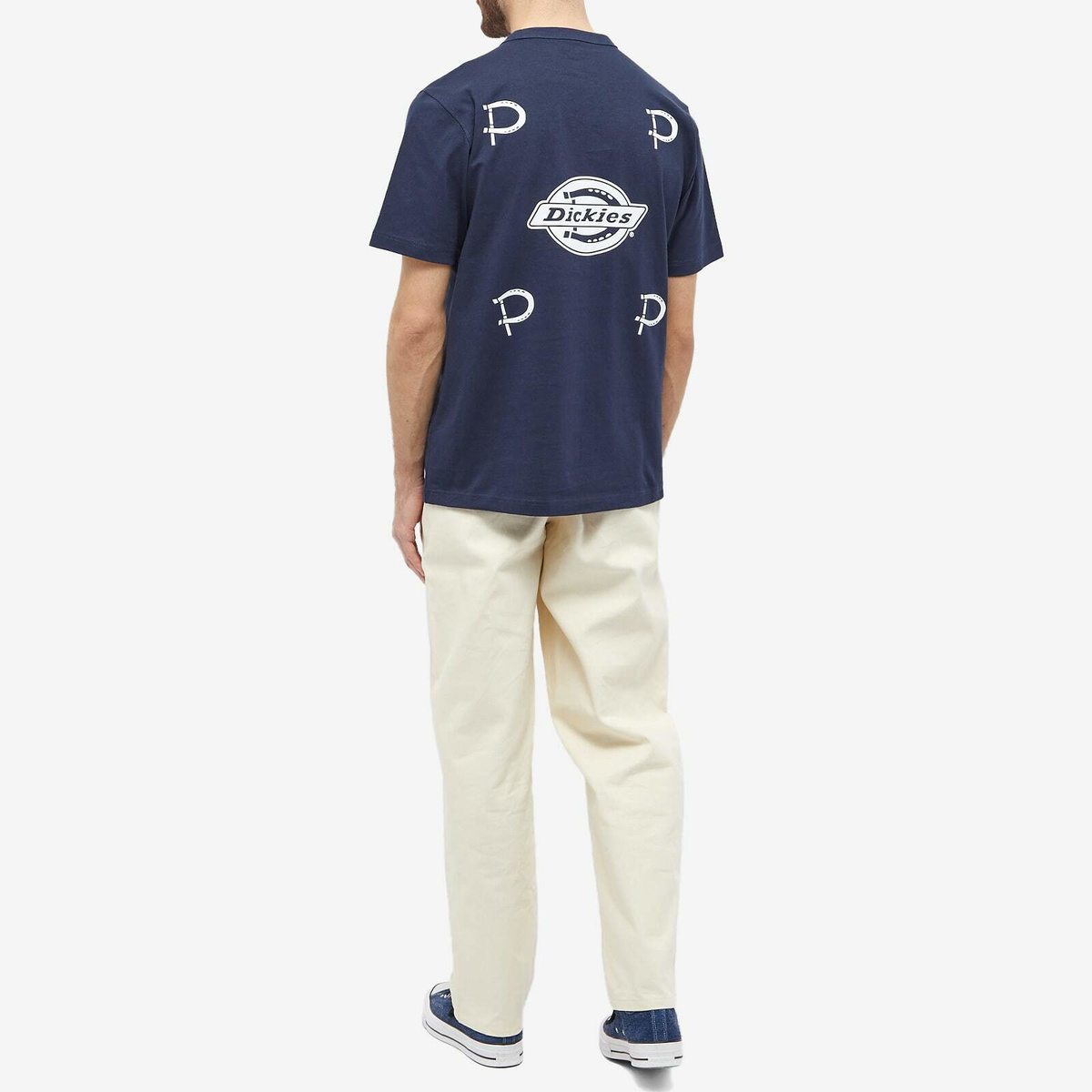 Dickies x POP Trading Company Pocket T-Shirt in Navy Blue Dickies Construct
