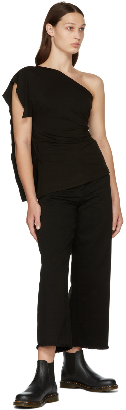 Yohji Yamamoto Black Left Shoulderless Tank Top Yohji Yamamoto