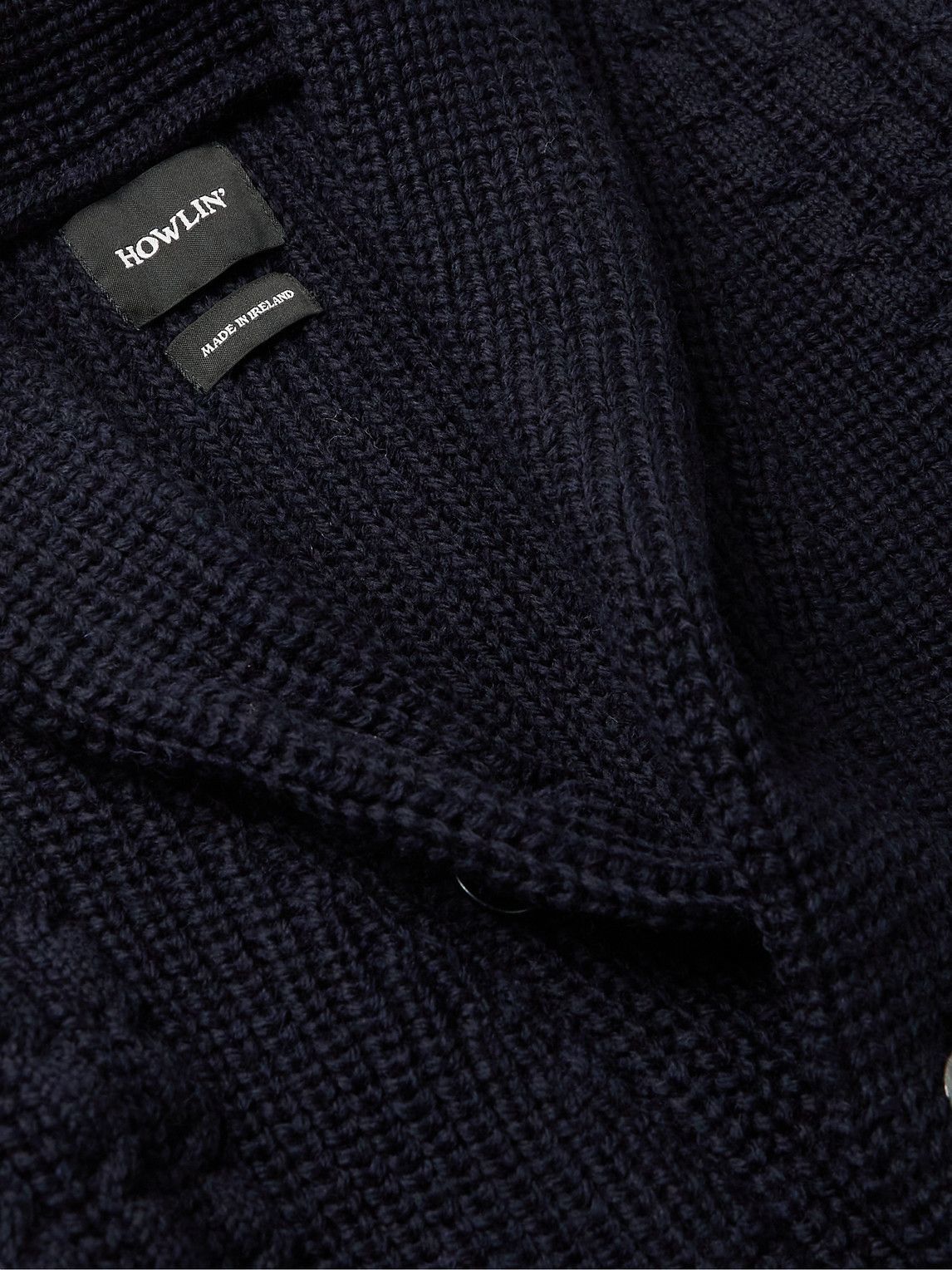 Howlin' - Cable-Knit Wool Cardigan - Blue Howlin' by Morrison