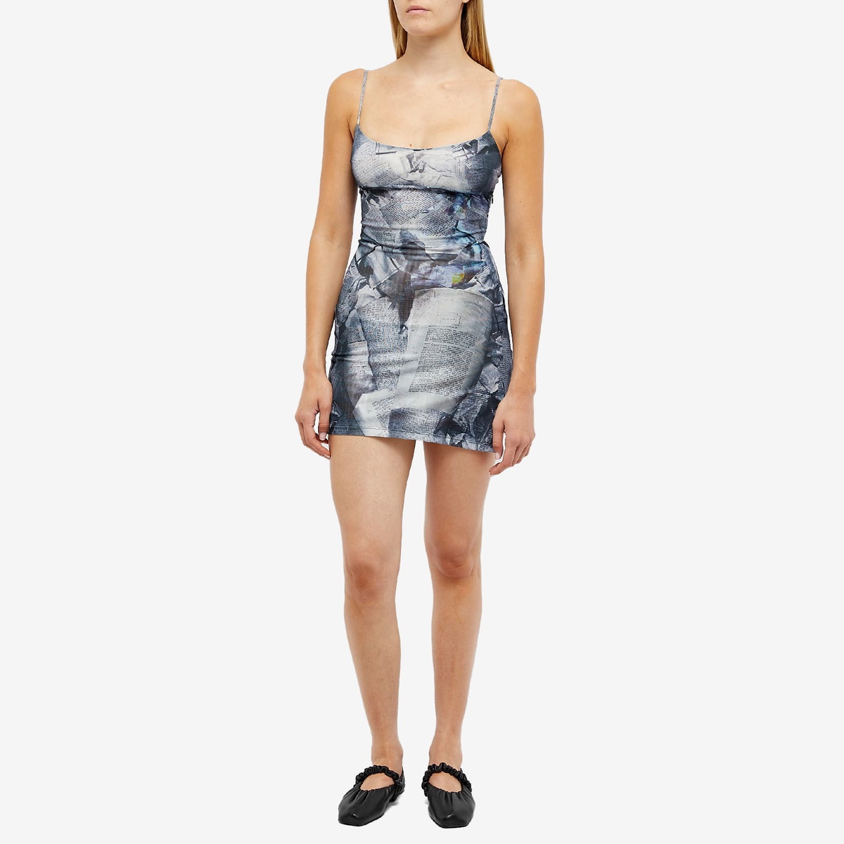 Miaou Women's Anya Dress in Newspaper Trompe L'Il Miaou