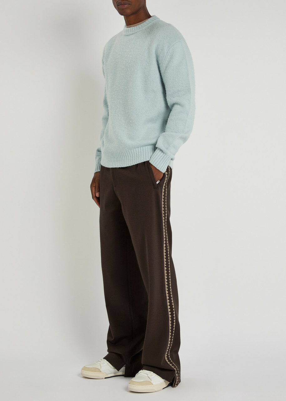 Axel Arigato Carter Knit-trimmed Jersey Sweatpants Dark Brown Axel Arigato