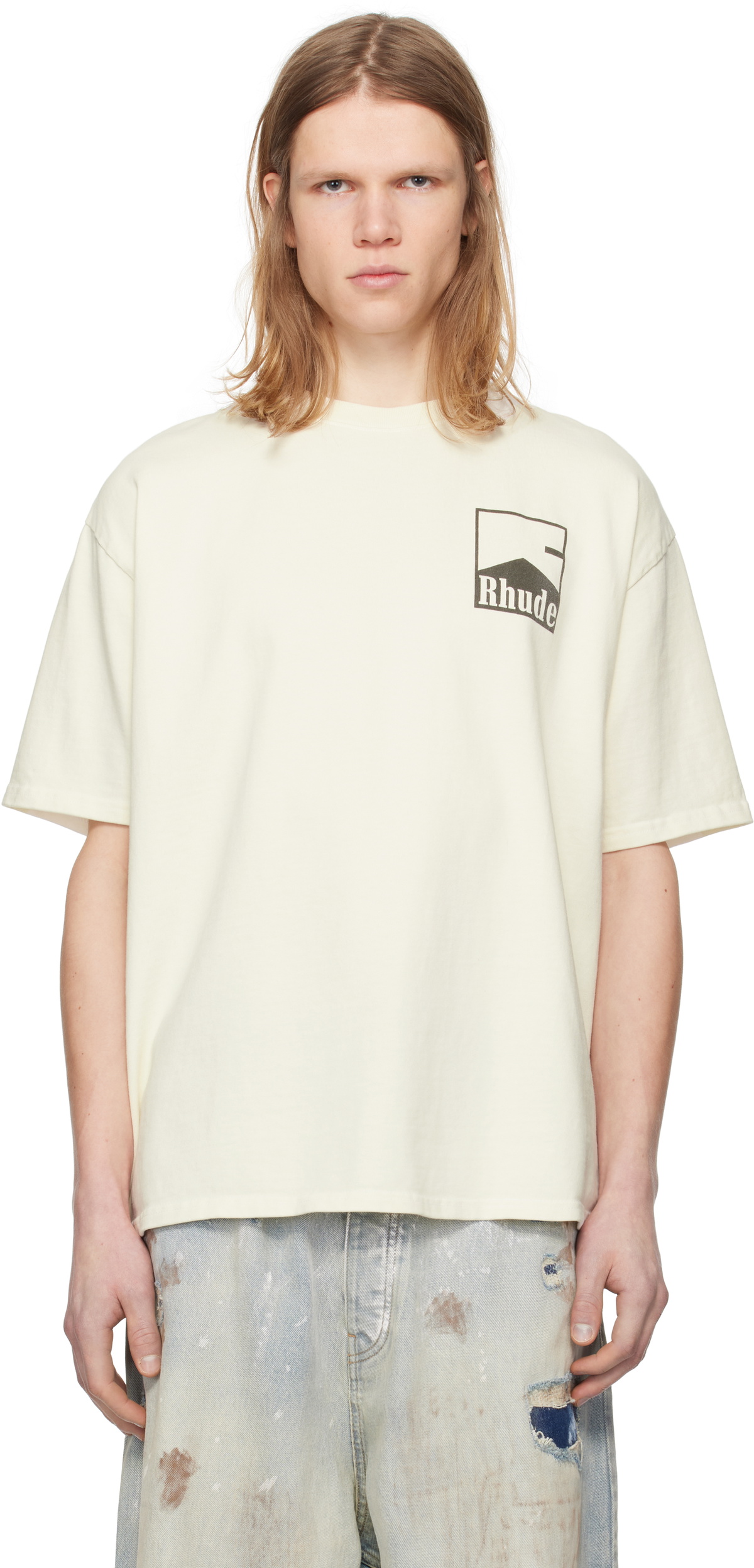 Rhude Off-White Chevron T-shirt Rhude