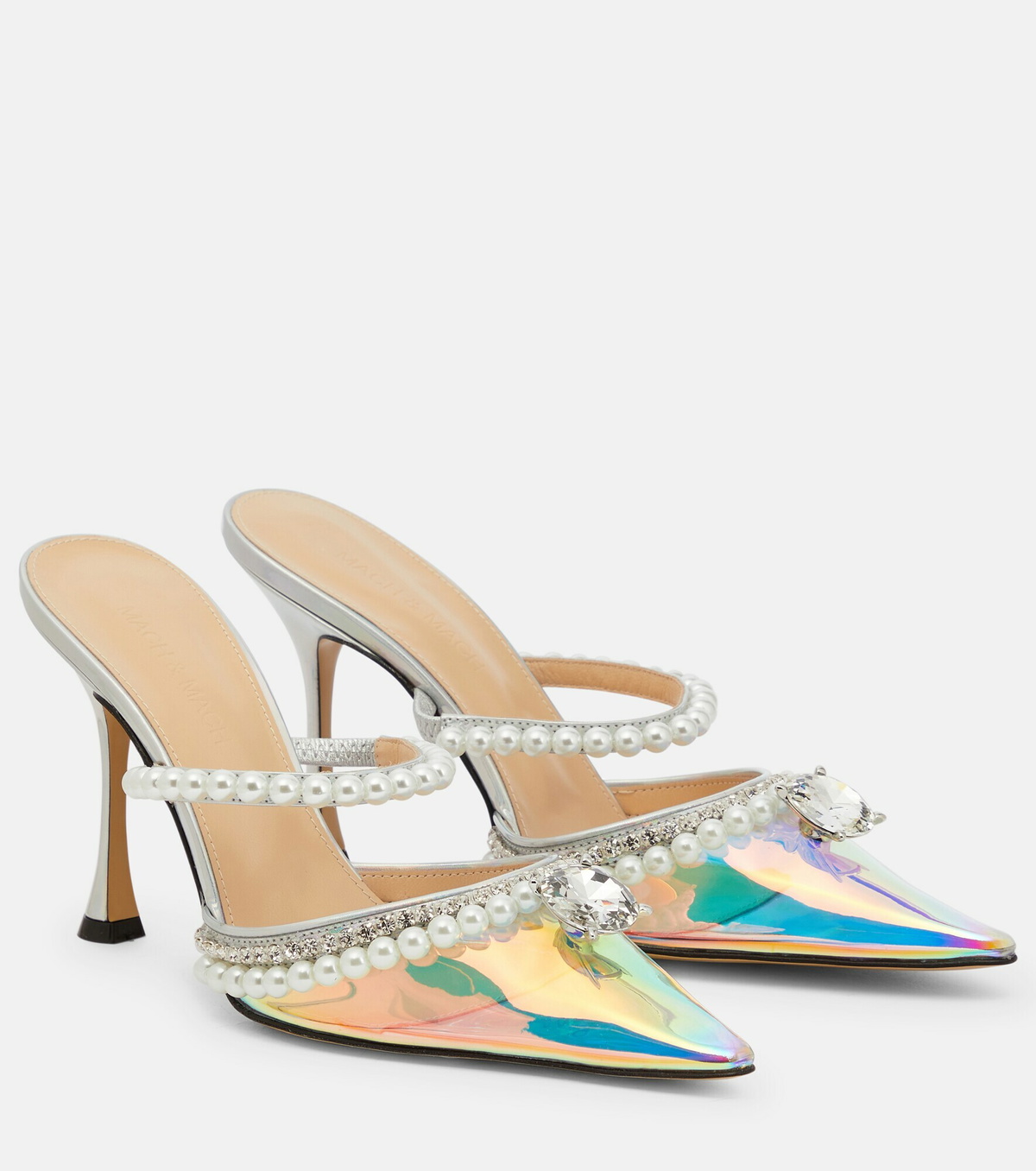 Mach & Mach - Embellished PVC mules MACH & MACH