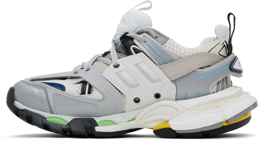 Balenciaga Silver & White Track Sneakers Balenciaga