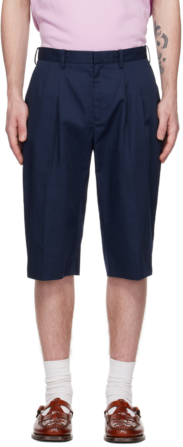 Viktor Rolf Mister Mister Navy Pleated Shorts