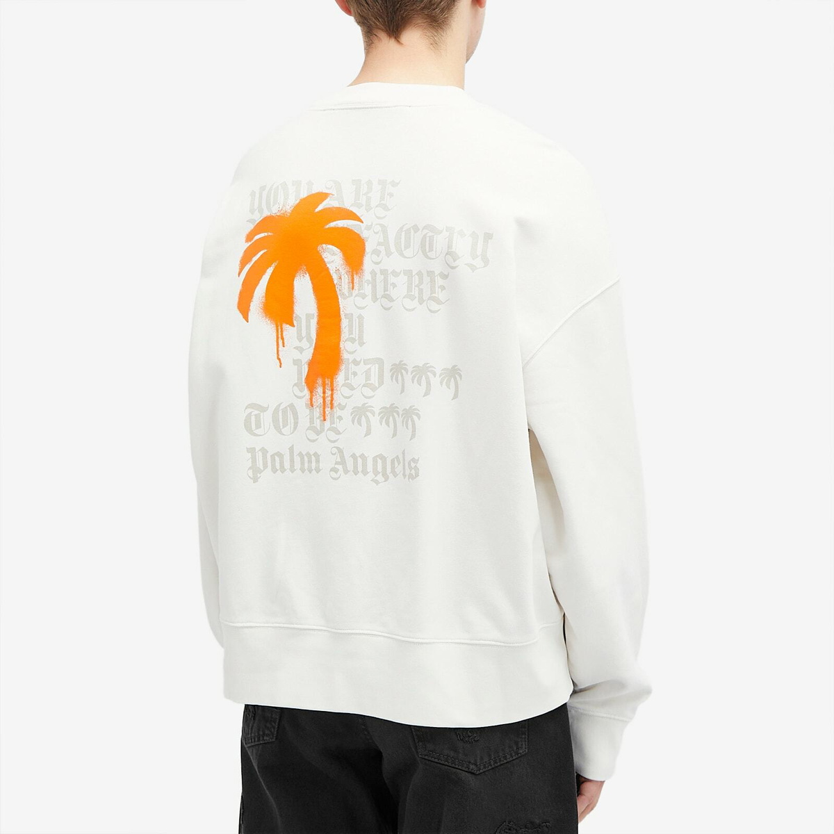 Palm Angels Men's Statement Monogram Crew Sweat in Neutral Palm Angels