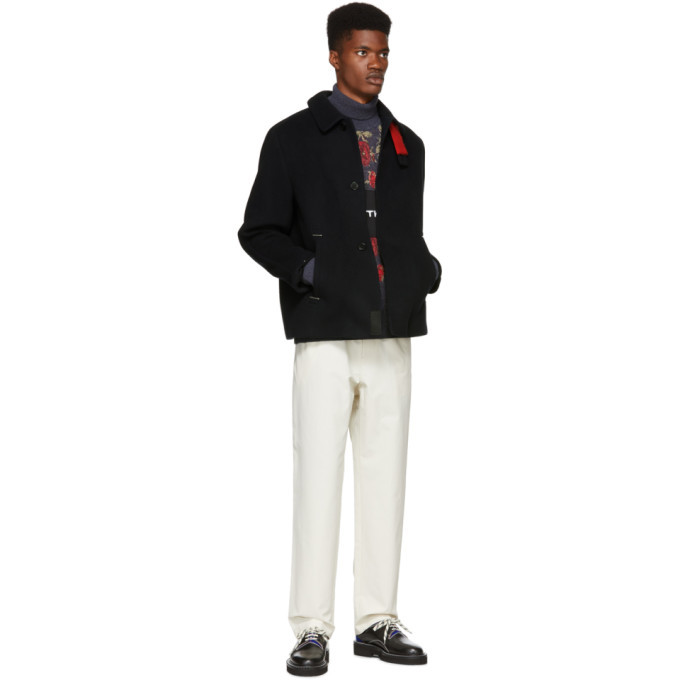 OAMC Navy Shearling Patch Jacket OAMC