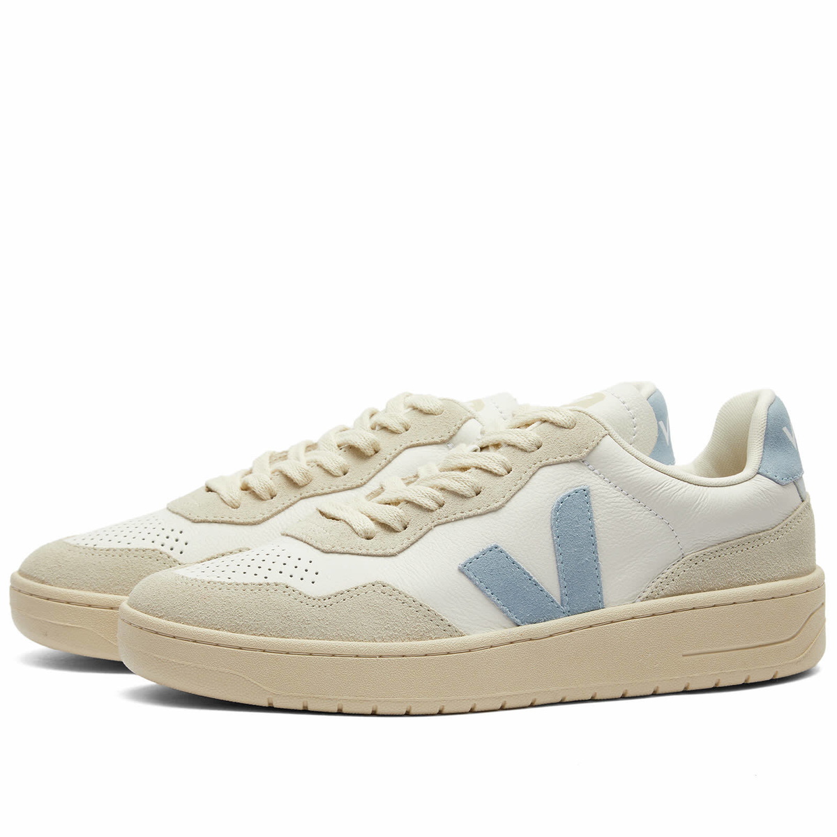 Veja Womens Women's V-90 Sneakers in Extra White/Steel VEJA