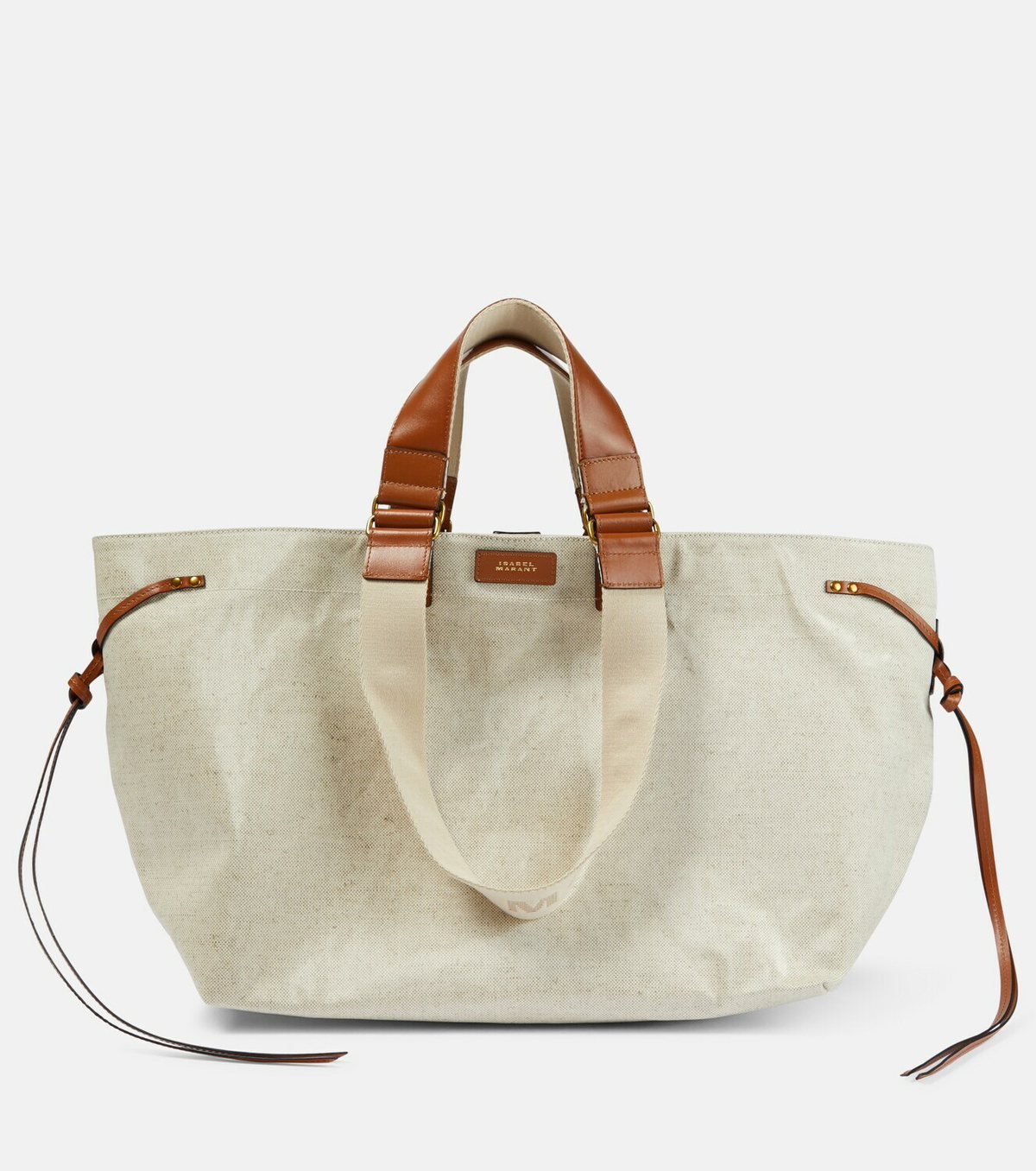 Isabel Marant Wardy leather-trimmed canvas tote bag Isabel Marant