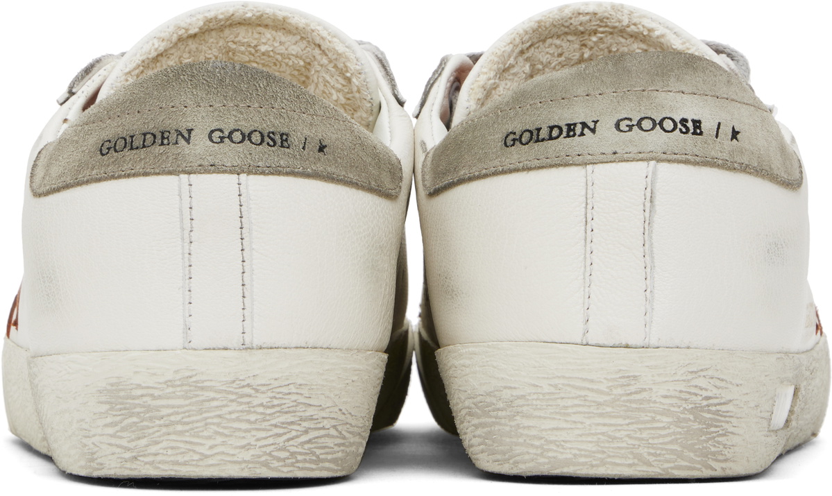 Golden Goose White & Orange Super-Star Penstar Sneakers Golden Goose ...