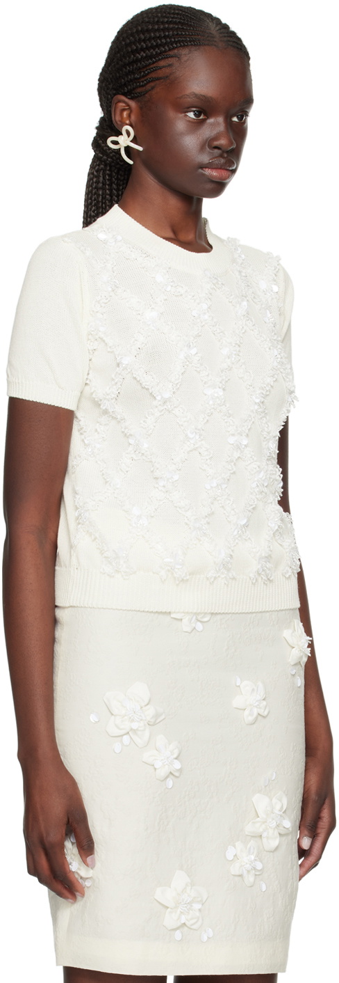 SHUSHU/TONG White Sequinned T-Shirt Shushu/Tong