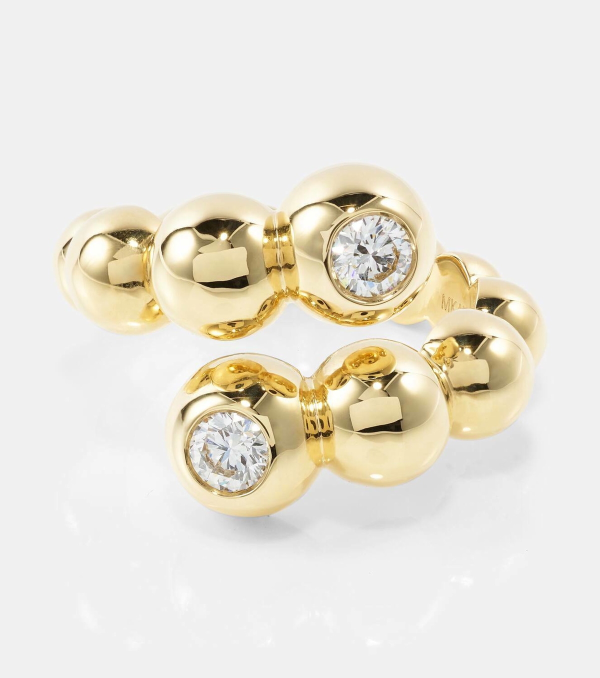Melissa Kaye Audrey Large wrap 18kt gold ring with diamonds Melissa Kaye