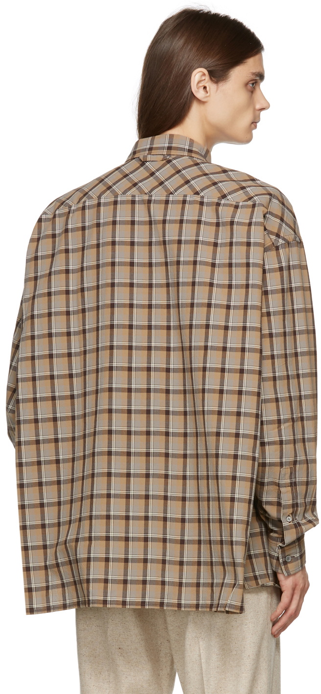 Acne Studios Brown & Beige Check Shirt Acne Studios