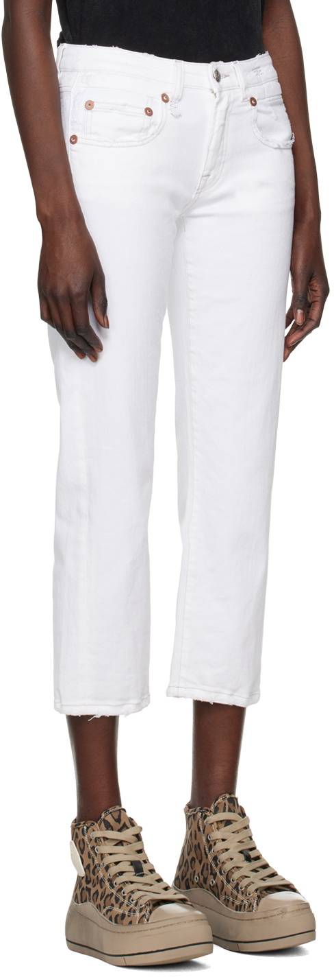 R13 Off-White Straight-Leg Jeans R13