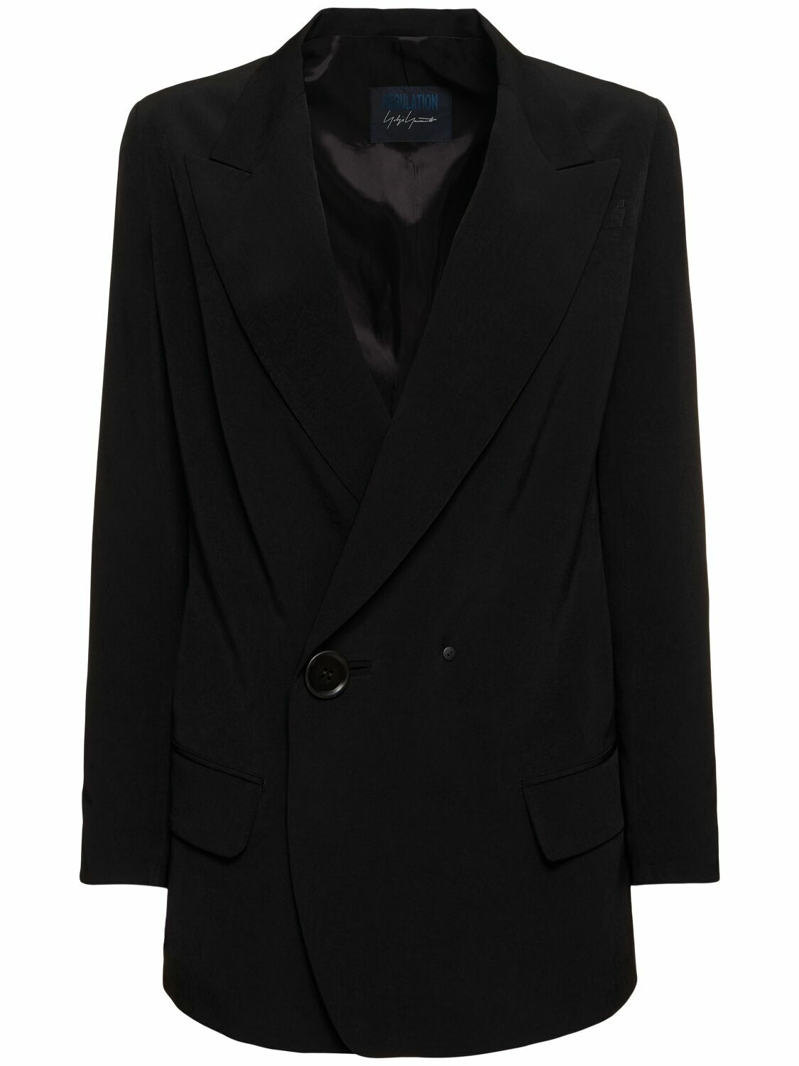 YOHJI YAMAMOTO - Crepe De Chine Side Button Jacket Yohji Yamamoto