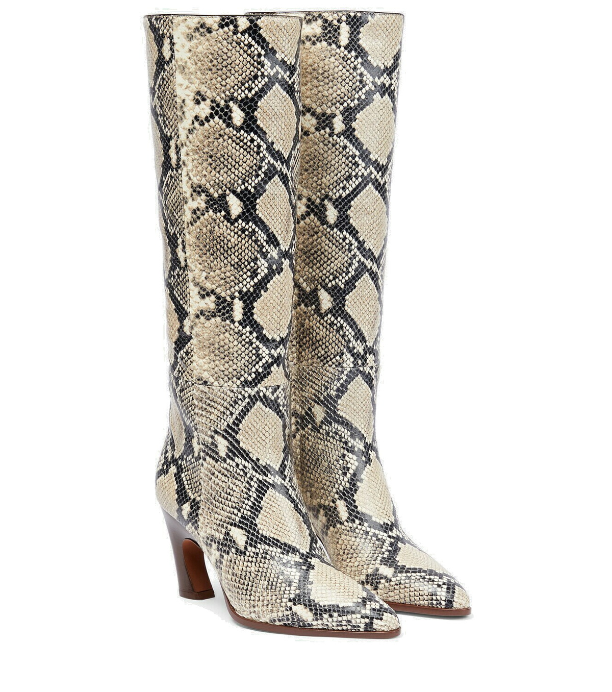 Chloe - Oli snake-effect leather knee-high boots Chloe