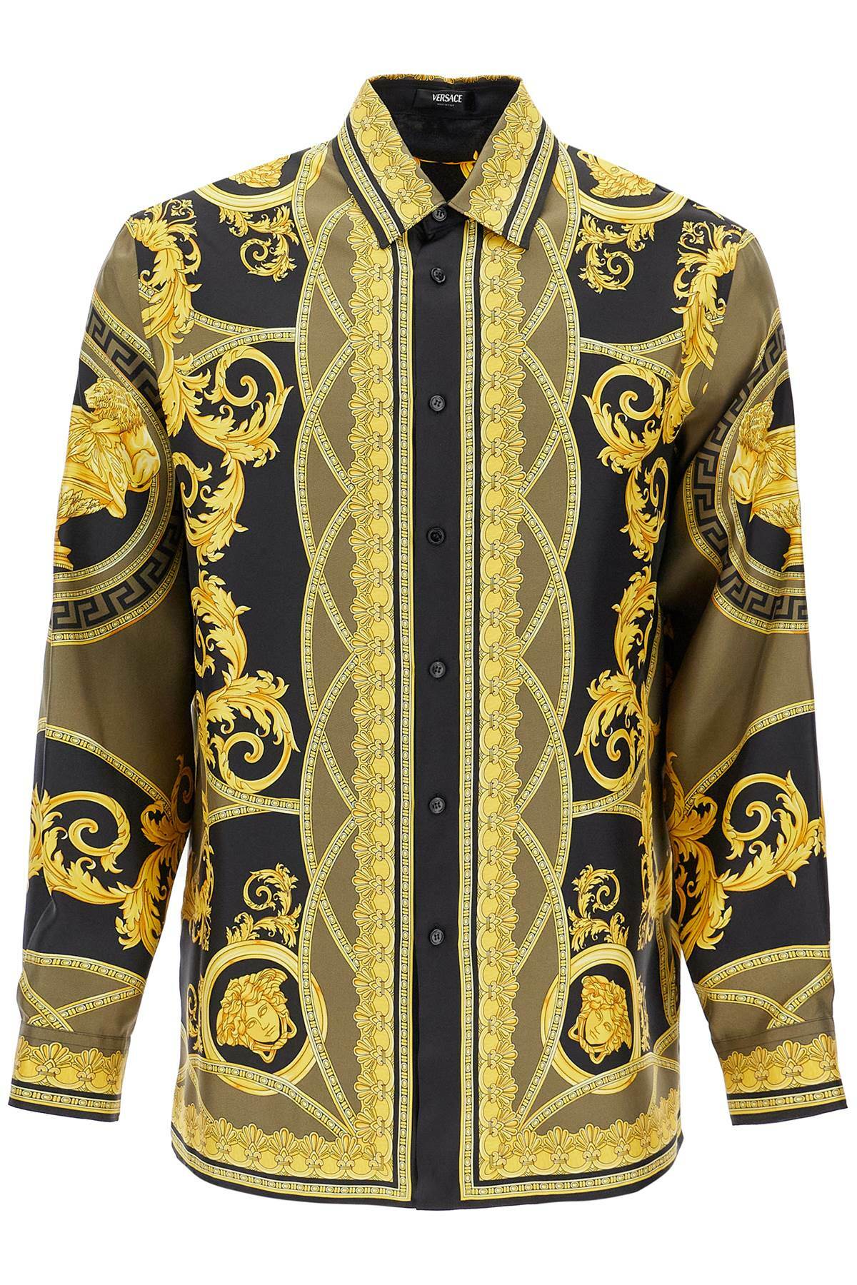VERSACE barocco silk shirt Yellow Versace