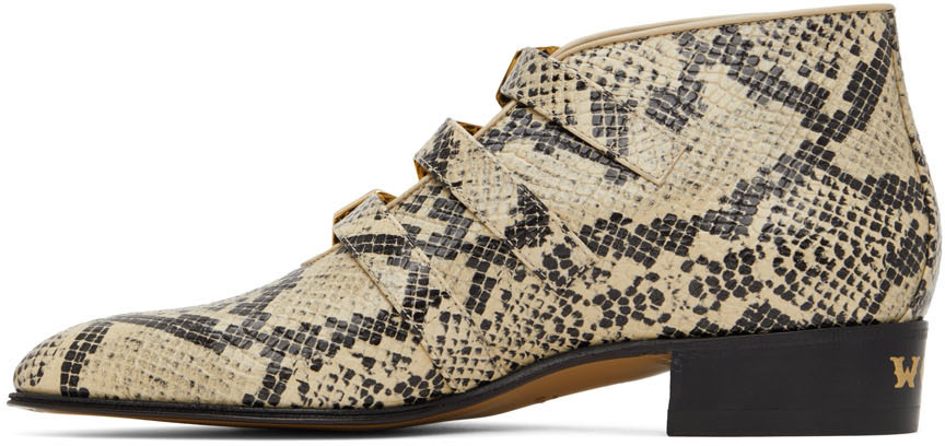 Gucci Beige Python Print Ankle Boots Gucci