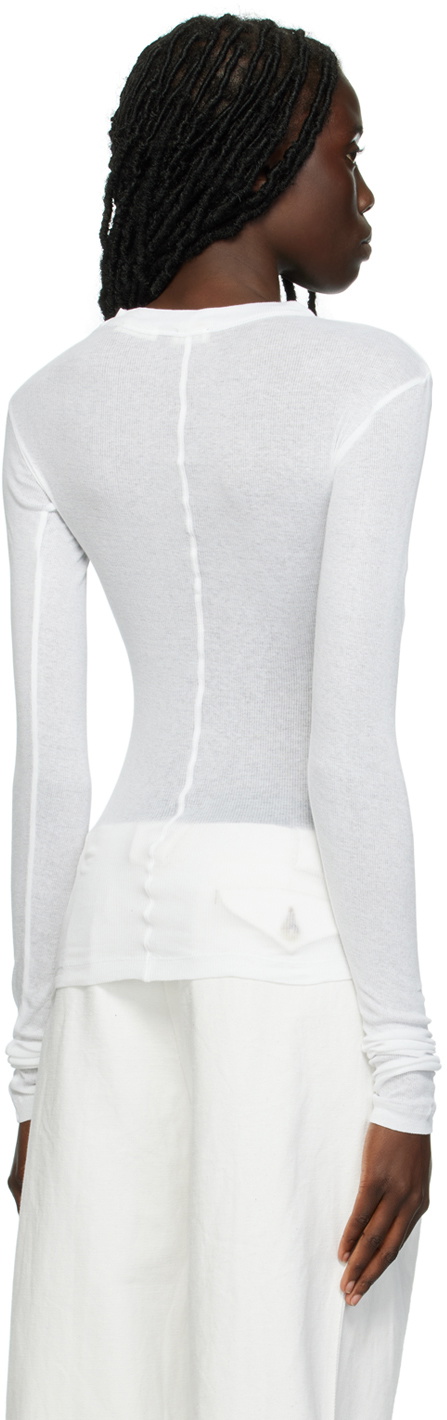 BITE White Semi-Sheer Long Sleeve T-Shirt BITE