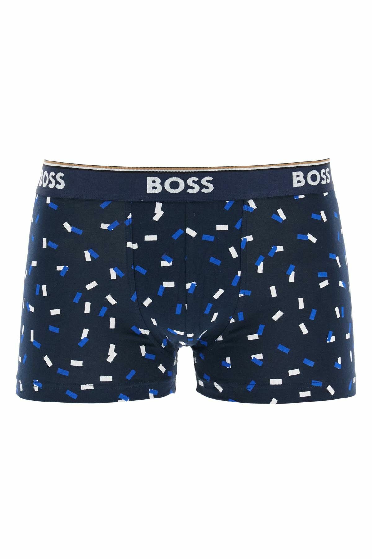 BOSS dark blue and patterned slim fit boxer set 3 pieces stretch cotton ...