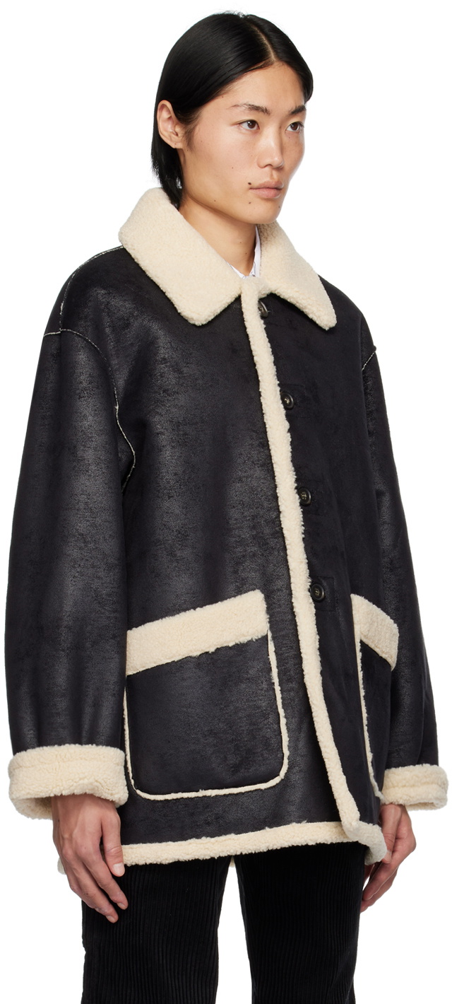 Dunst Black Reversible Faux-Leather Jacket