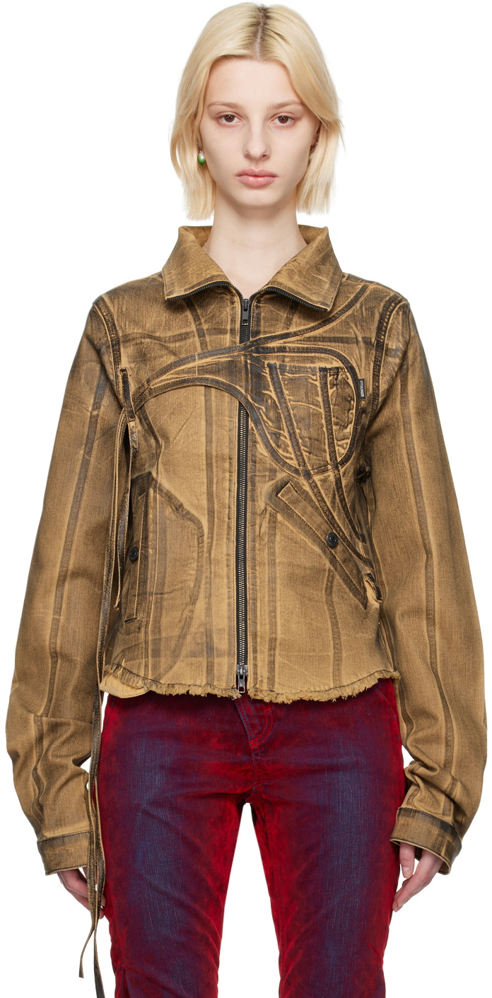 Ottolinger Brown Fitted Denim Jacket Ottolinger