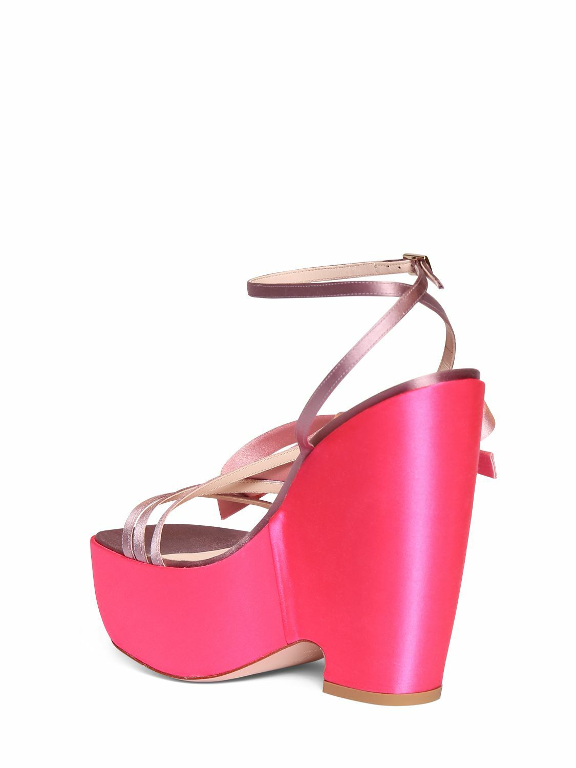 ROGER VIVIER - 100mm Choc Bow Satin Wedges Roger Vivier